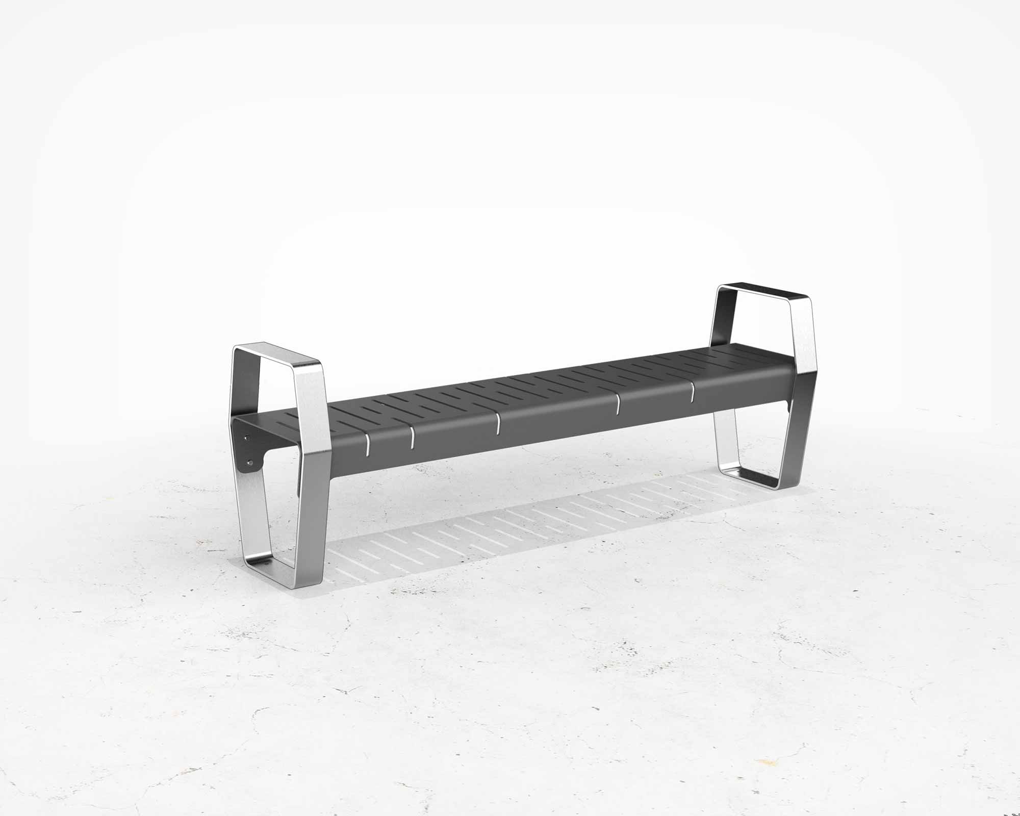 Metal Backless Bench — Street and Garden