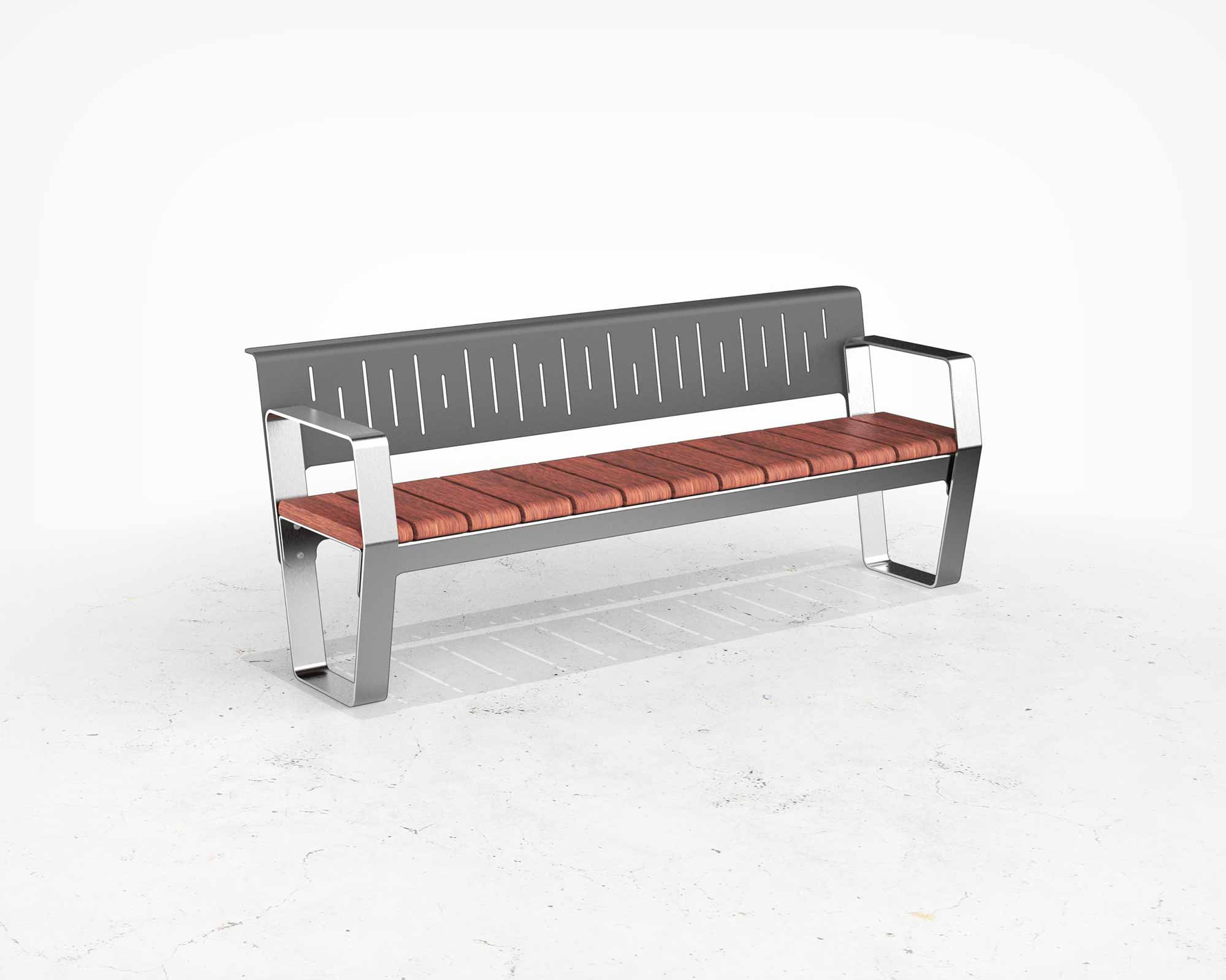 Timber Backed Bench — Street and Garden